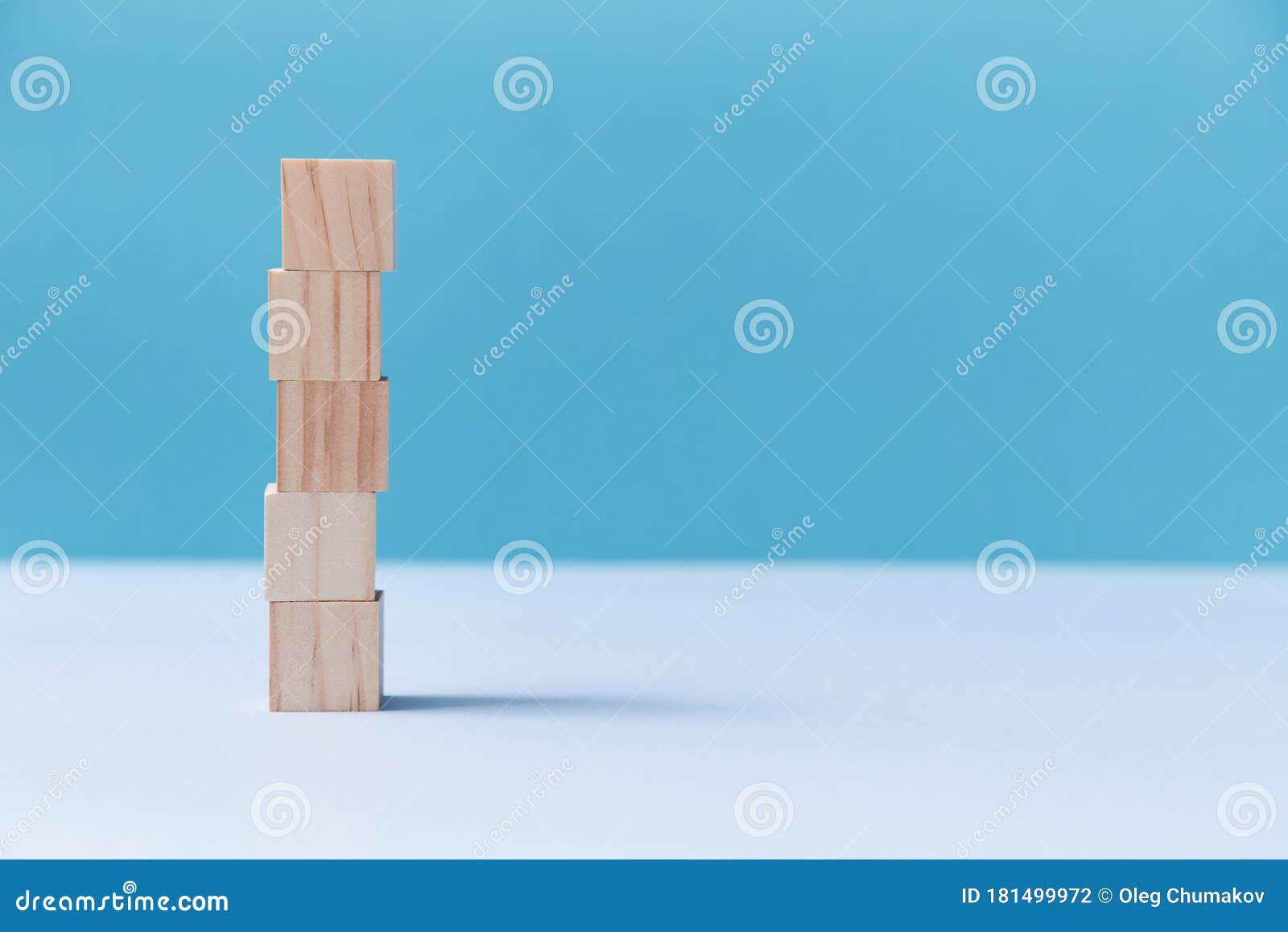 Stack Of Wooden Cubes Mockup Style, Copy Space. Pile Of Blank Blocks ...
