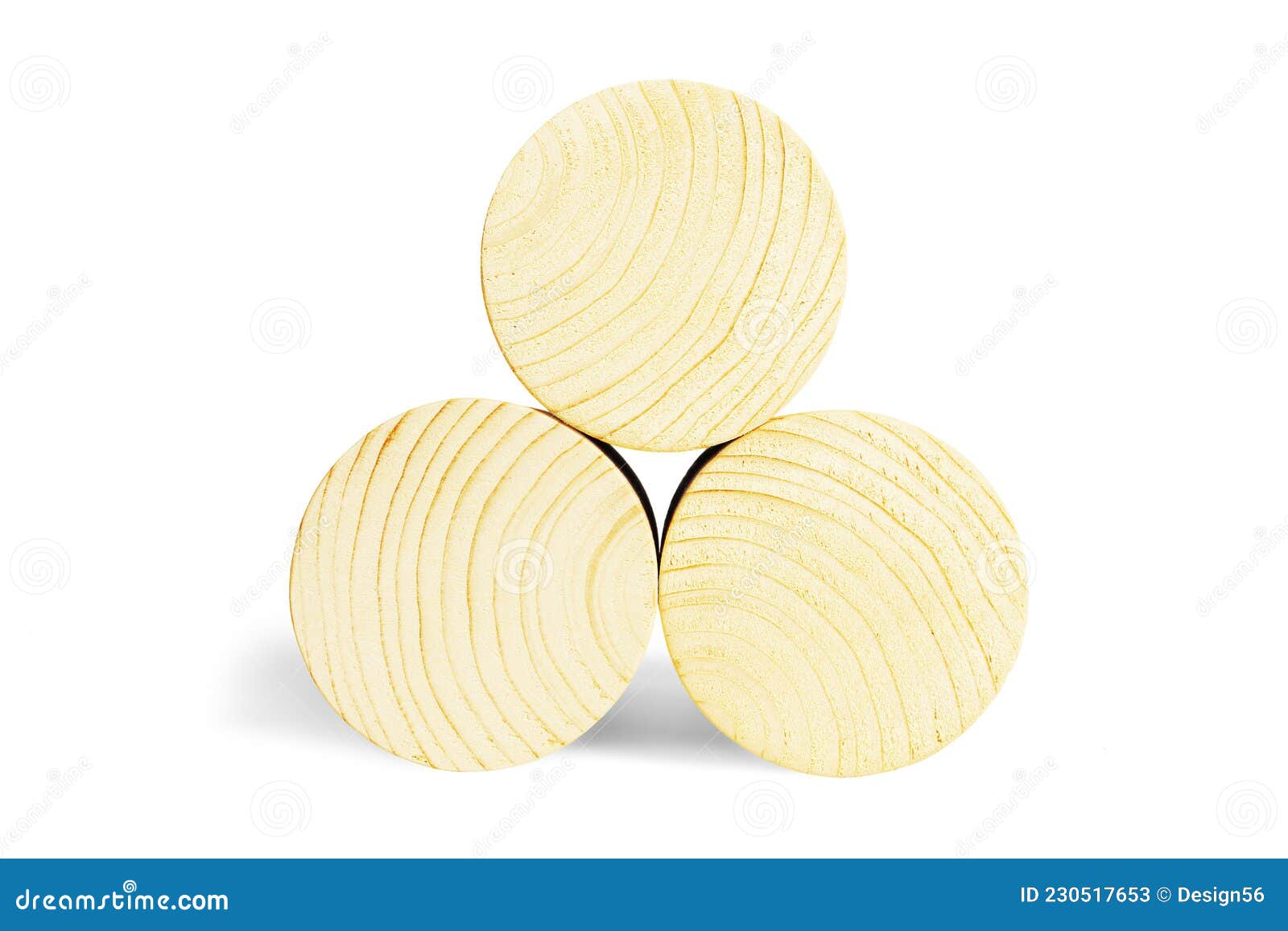 Stack of Wooden Cylindrical Blocks Stock Image - Image of grain ...