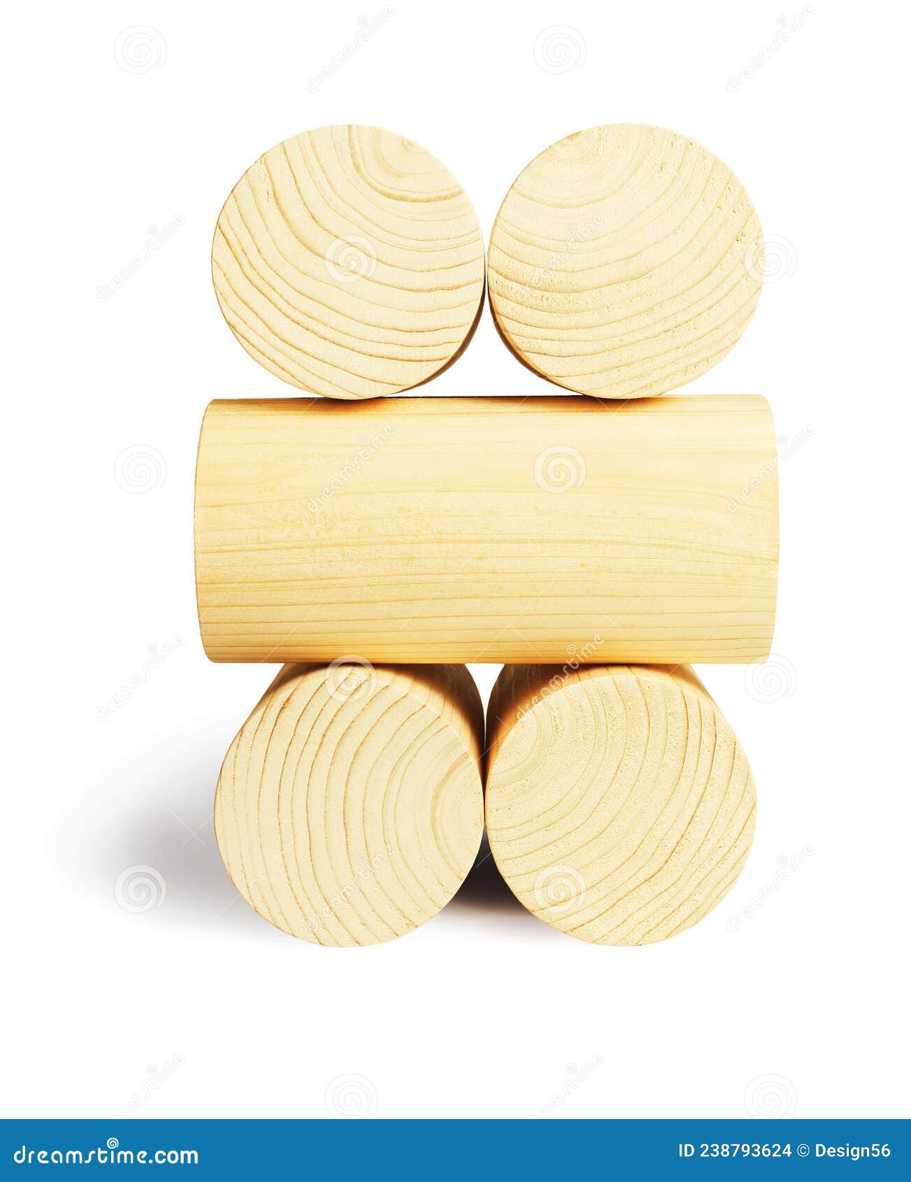Stack of Wooden Cylindrical Blocks Stock Photo - Image of recycle ...