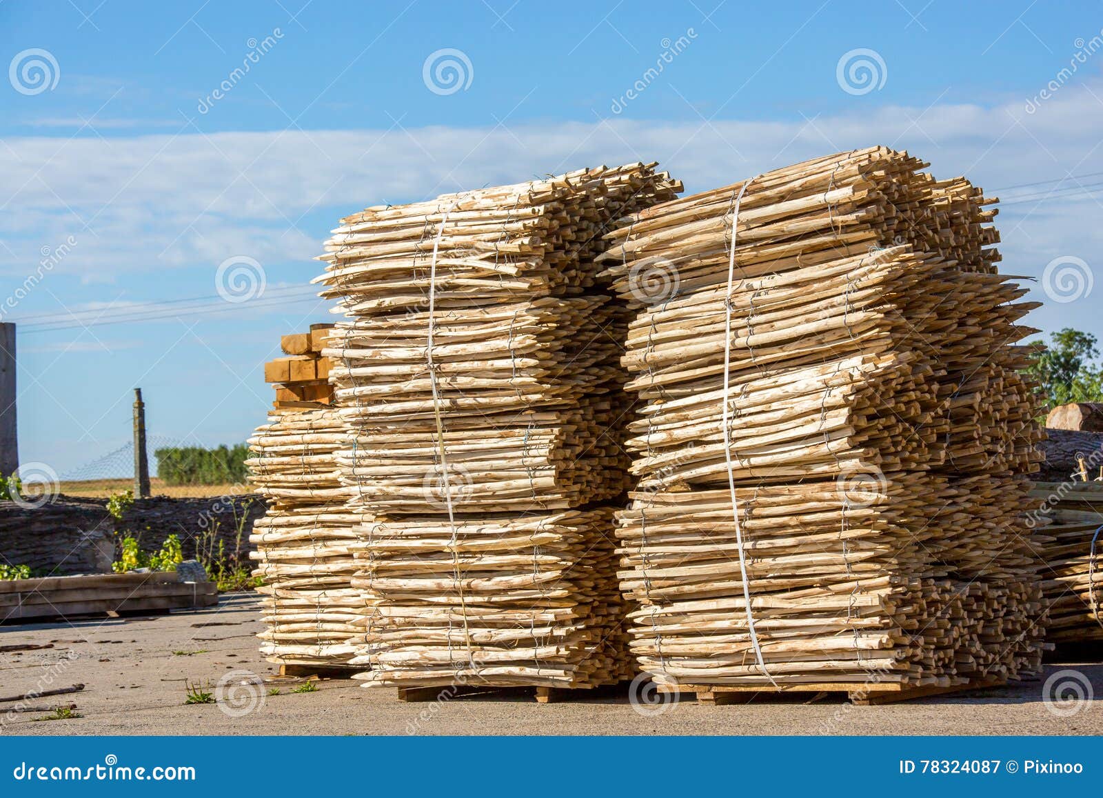 Stack of Wooden Fence Posts Stock Image - Image of ancient, isolated ...