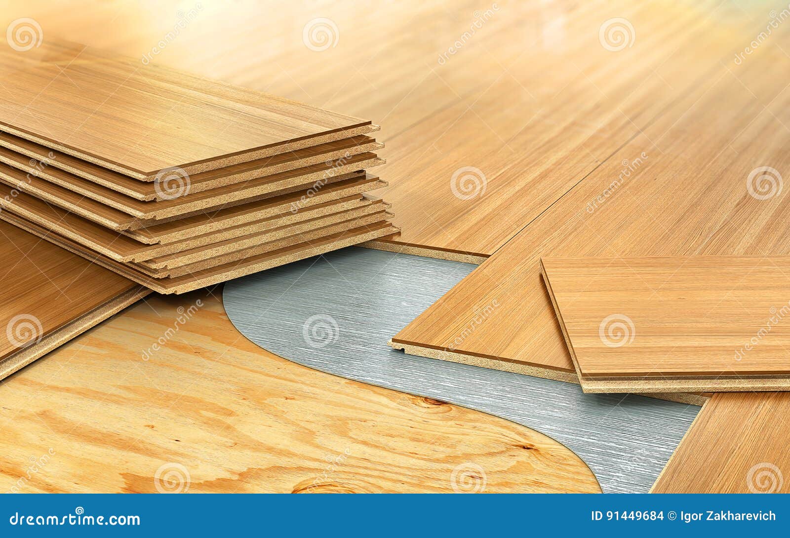 Stack of Wooden Laminate Parquet Stock Illustration - Illustration of ...