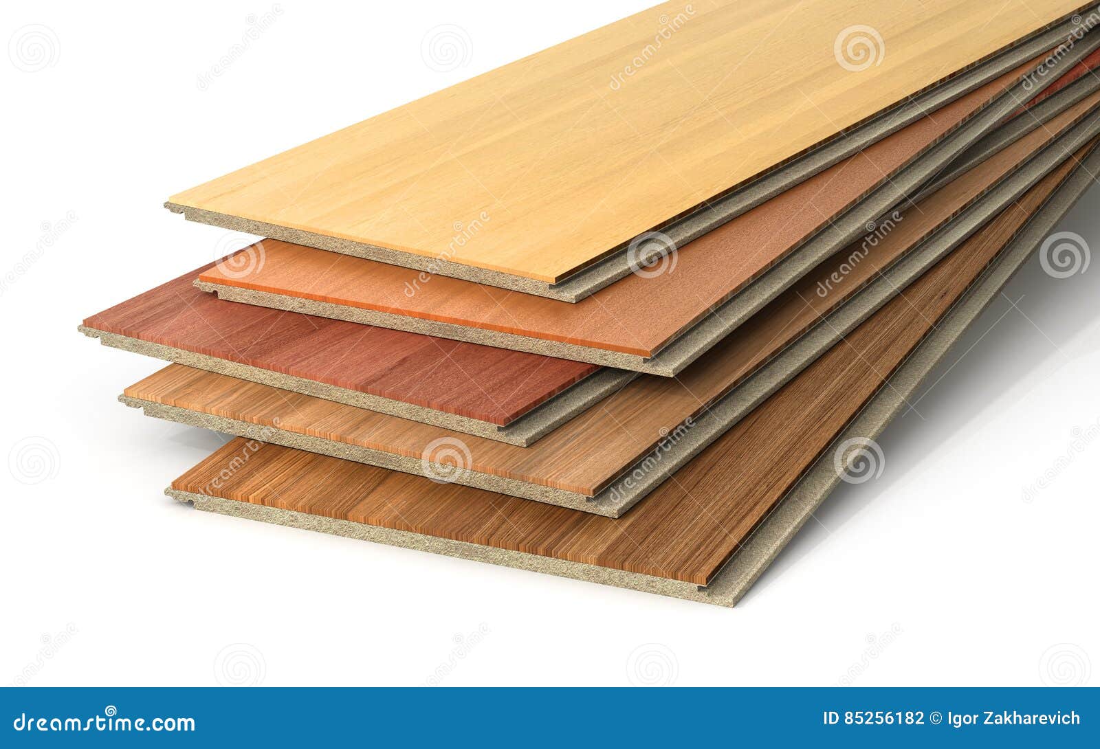 Wooden Laminate Flooring In A New House With White Wall. Baseboard ...