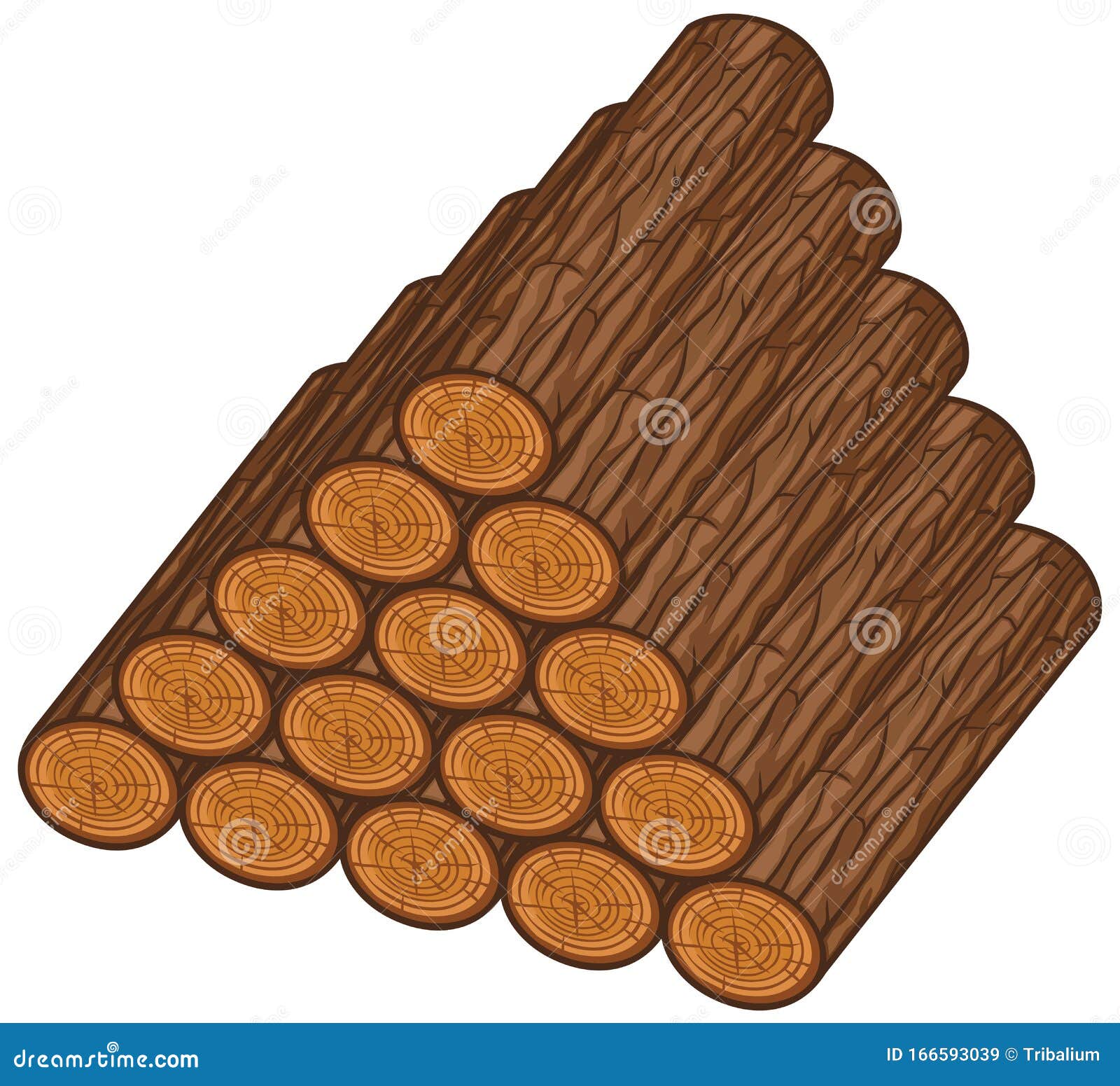 Stack of Wooden Logs Vector Illustration Stock Illustration ...