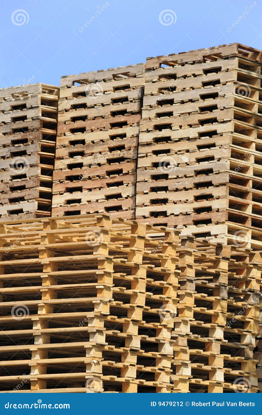 Stack of wooden pallets stock photo. Image of stacked - 9479212