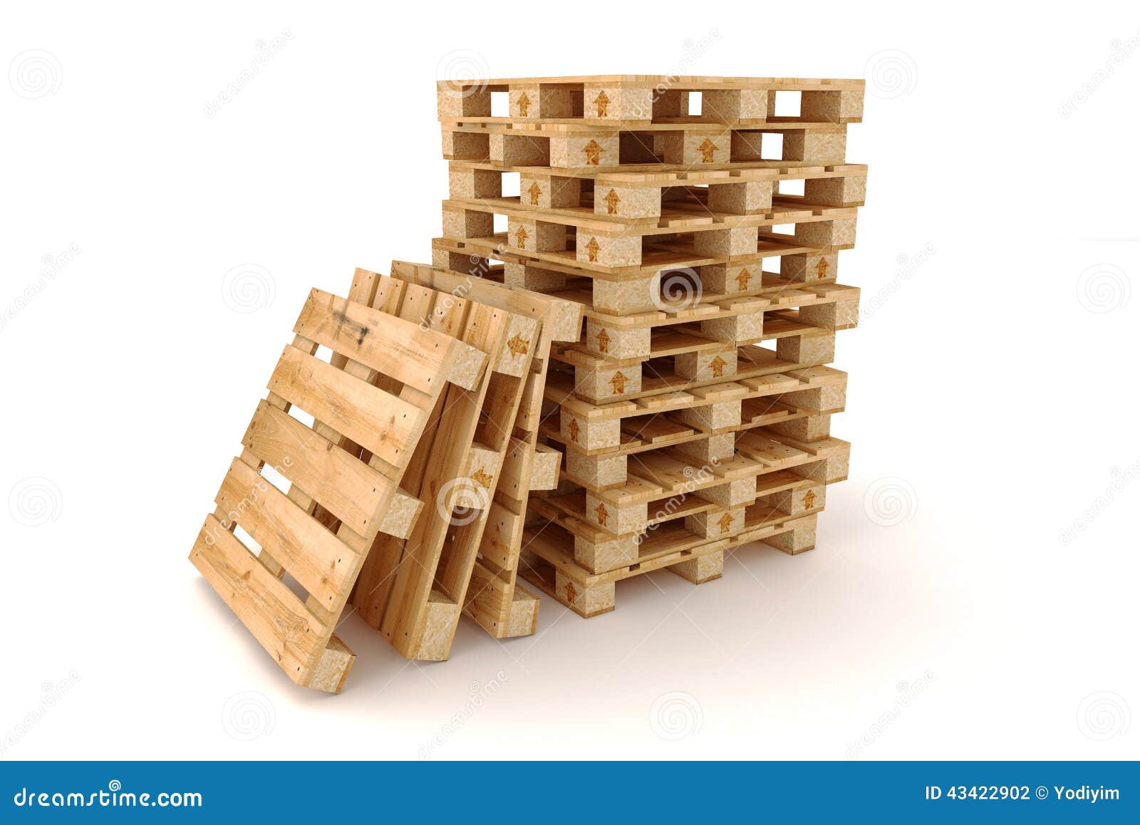 Stack of wooden pallets. stock photo. Image of industry - 43422902