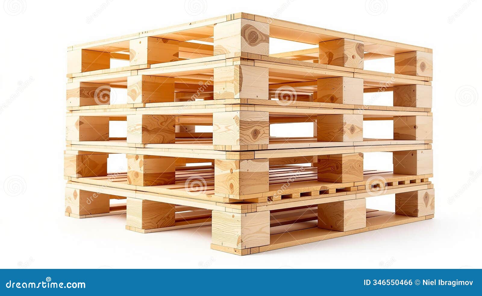 Stack of Wooden Pallets Isolated on White Background for Transport and ...