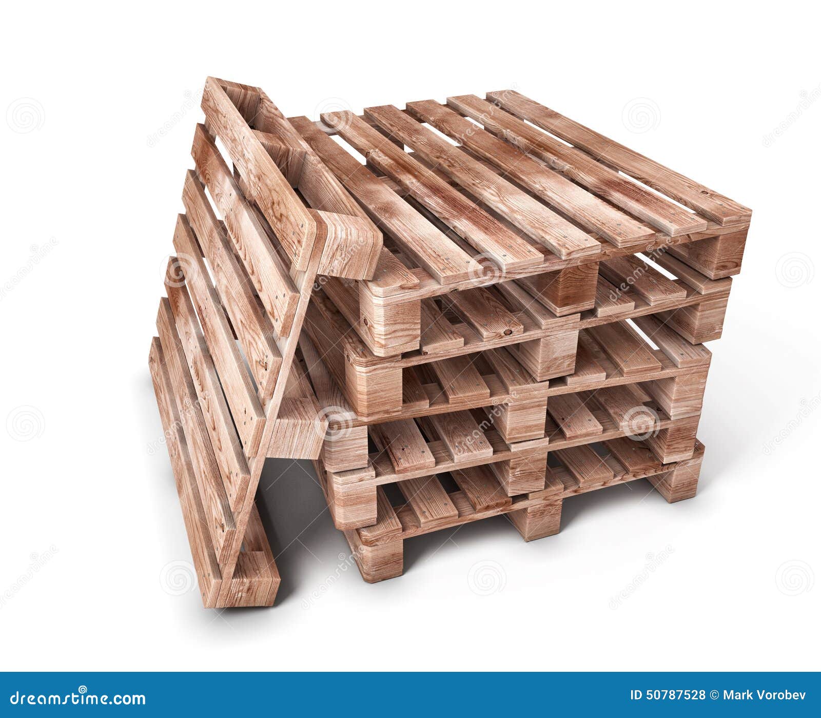 Stack of Wooden Pallets Isolated on White Stock Illustration ...