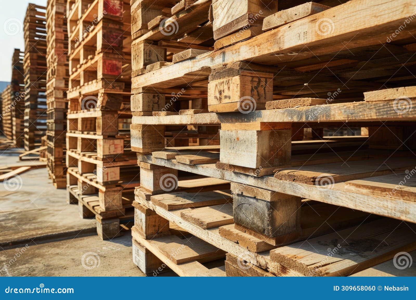 A Stack of Wooden Pallets with the Numbers 1 through 10 on Them Stock ...