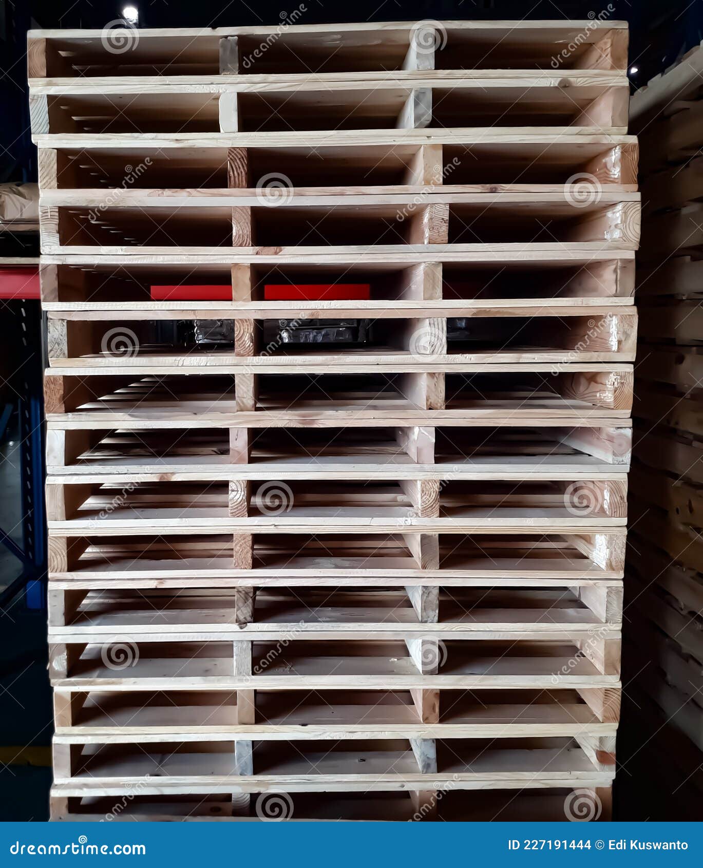 Stack of Wooden Pallets stock photo. Image of pallet - 227191444