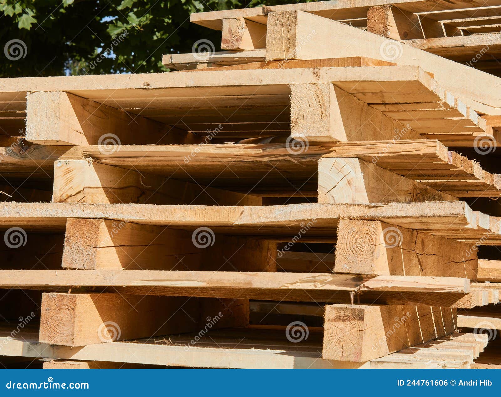 Stack of Wooden Pallets. Underpan Stock Photo - Image of large ...