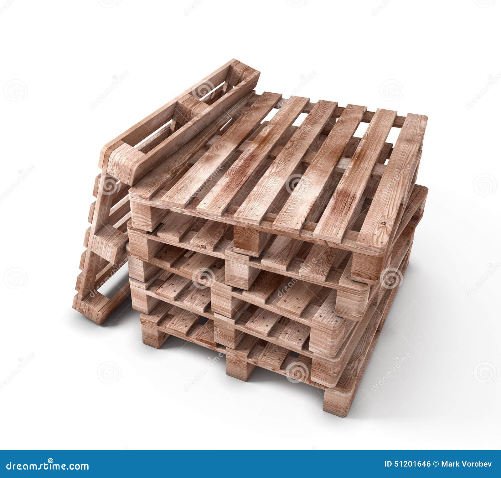 Stack of Wooden Pallets on White Background Stock Illustration ...