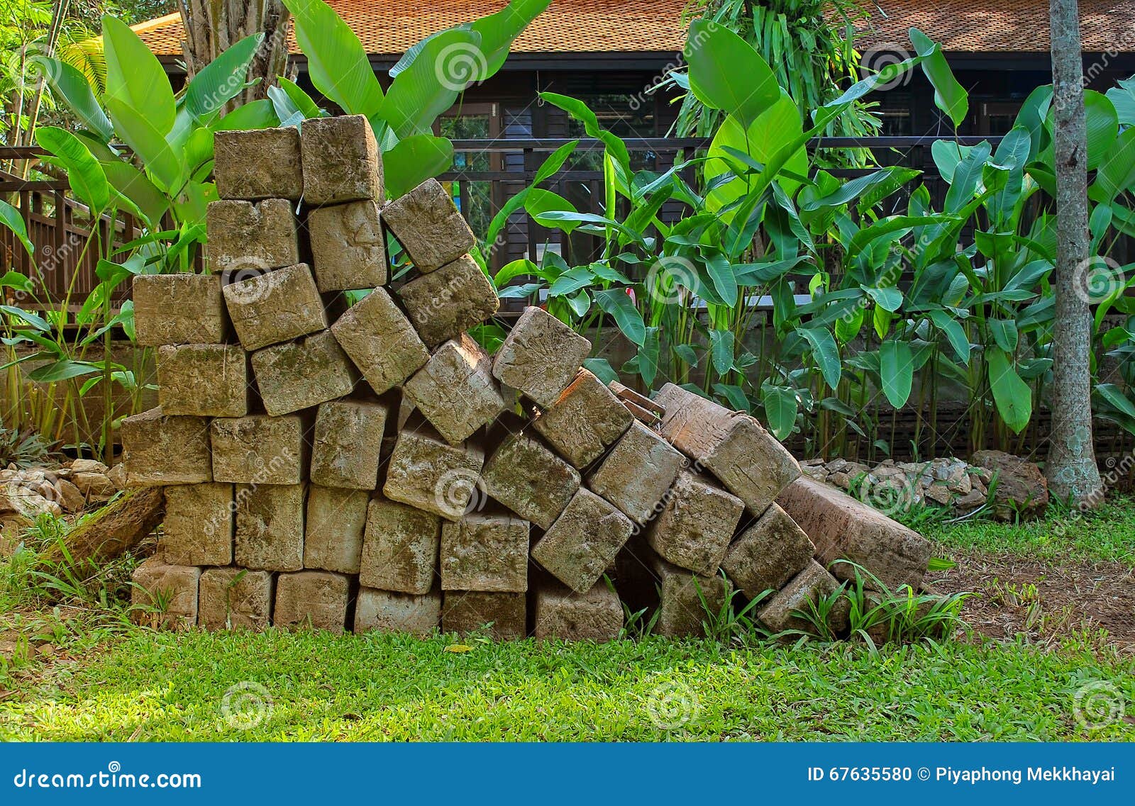 Stack of wooden pillar stock photo. Image of heap, furniture - 67635580