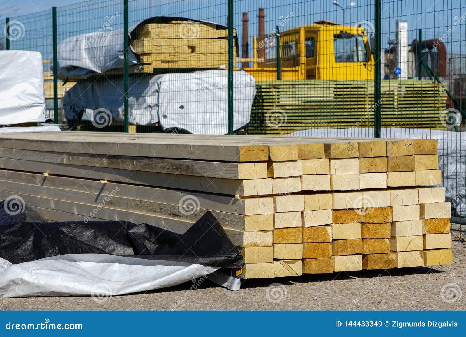 Stack of Wooden Plank for Construction Work at Warehouse Storage Stock ...