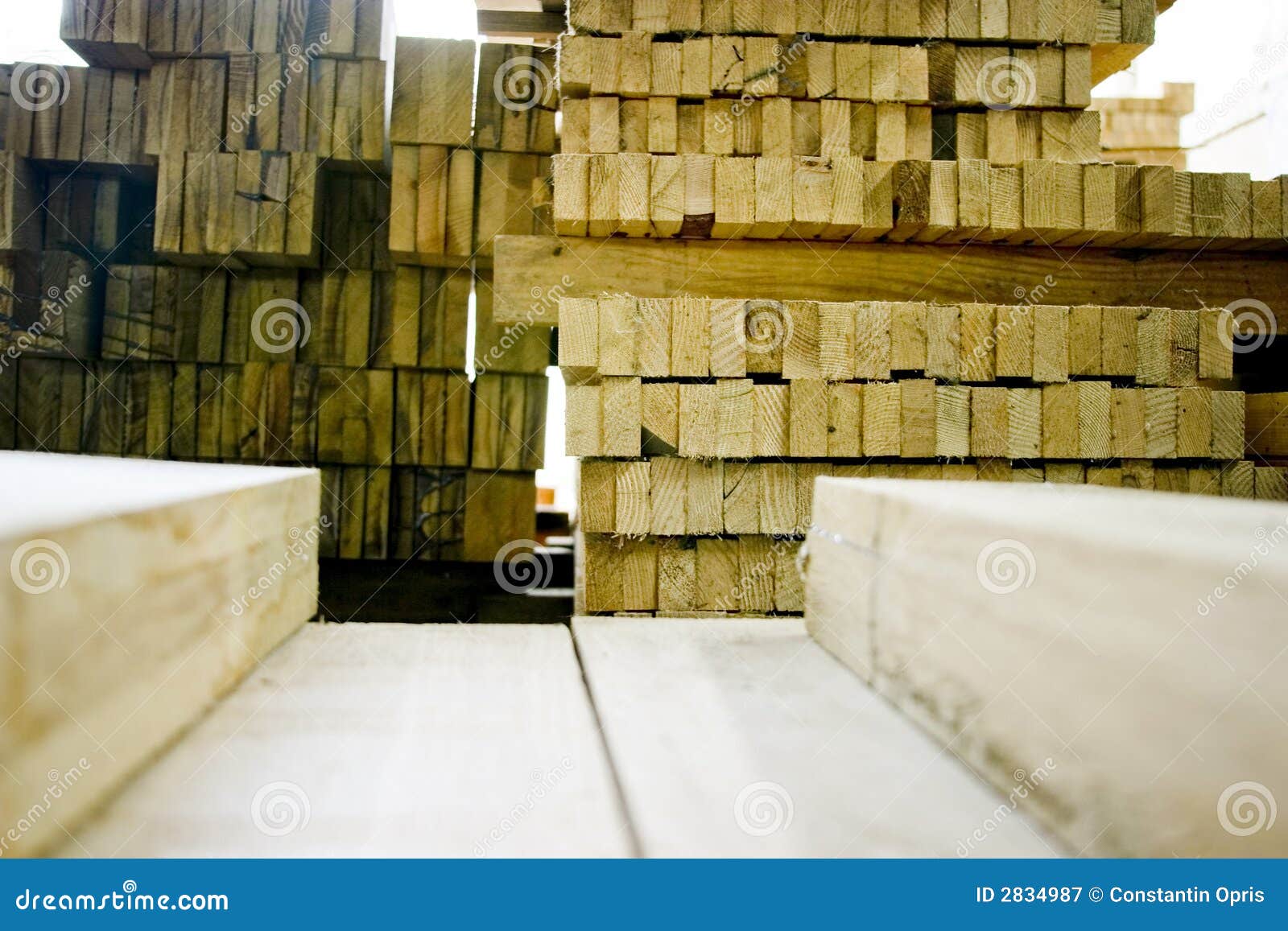 Stack of wooden planks stock image. Image of construction - 2834987