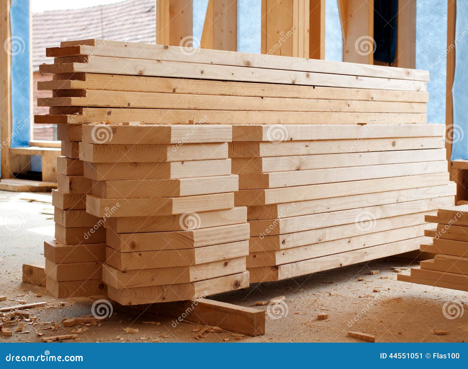 Stack of wooden planks stock image. Image of development - 44551051