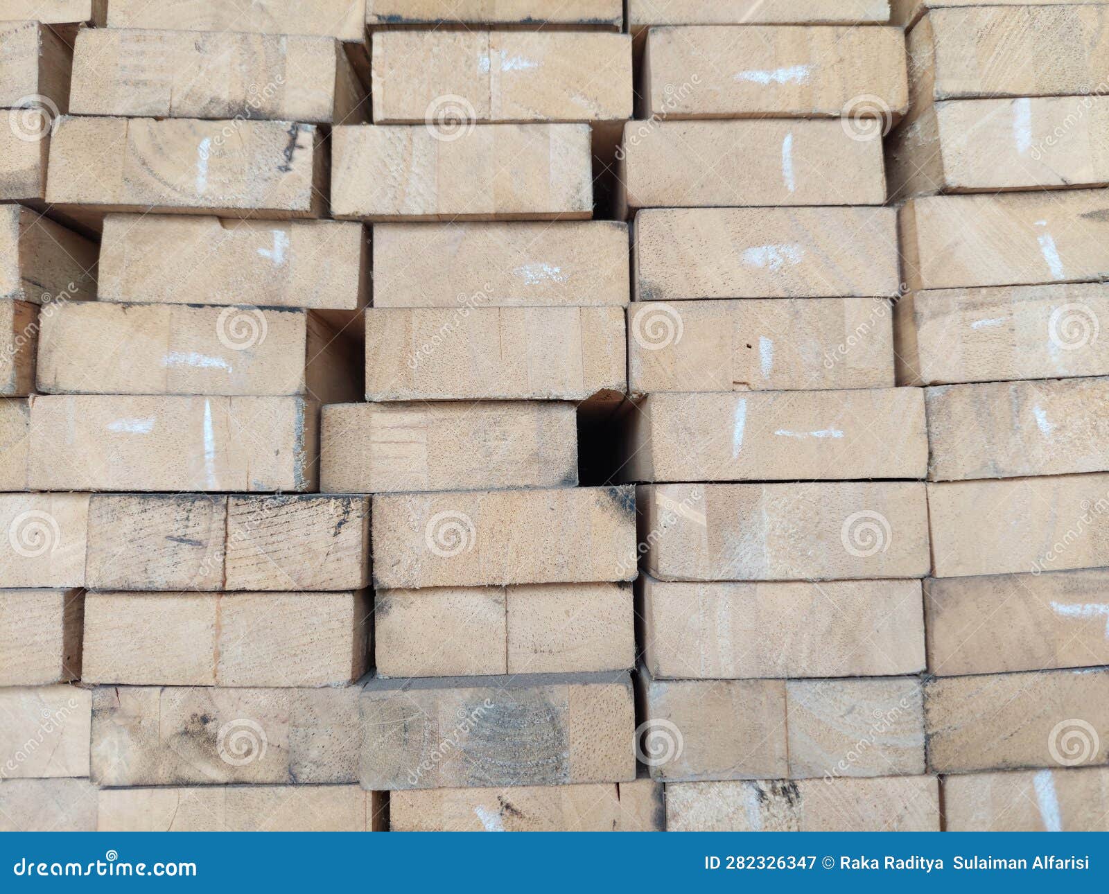 Stack of Wooden Rectangles in a Warehouse Stock Image - Image of ...