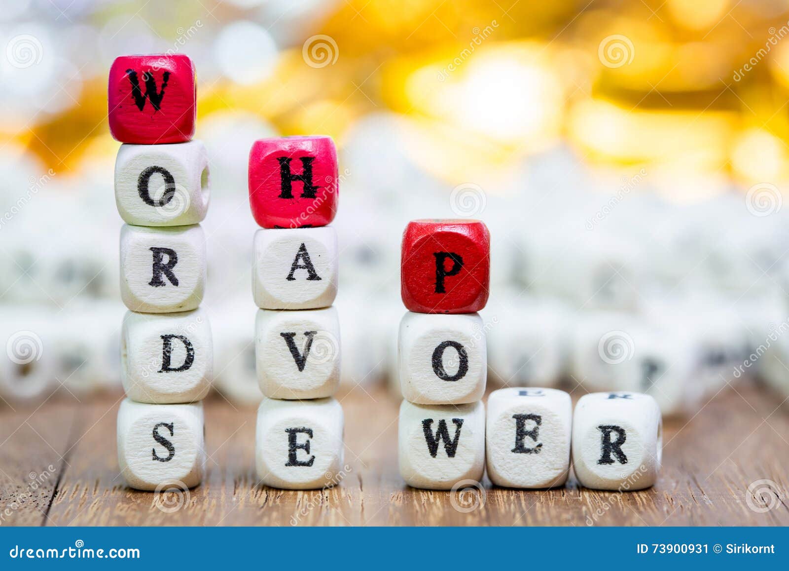 Stack of Words Have Power Dice Puzzle Stock Image - Image of positive ...