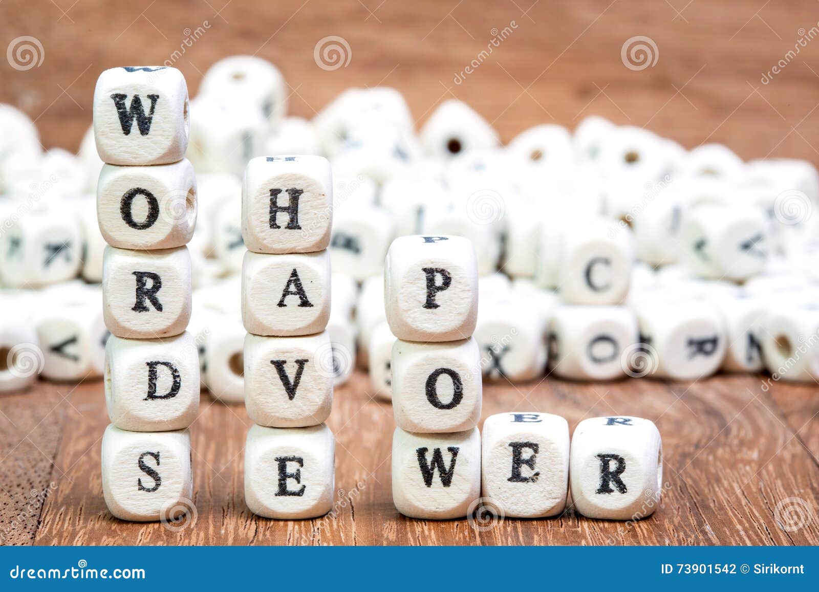 Stack of Words Have Power Dice Puzzle Stock Photo - Image of ...