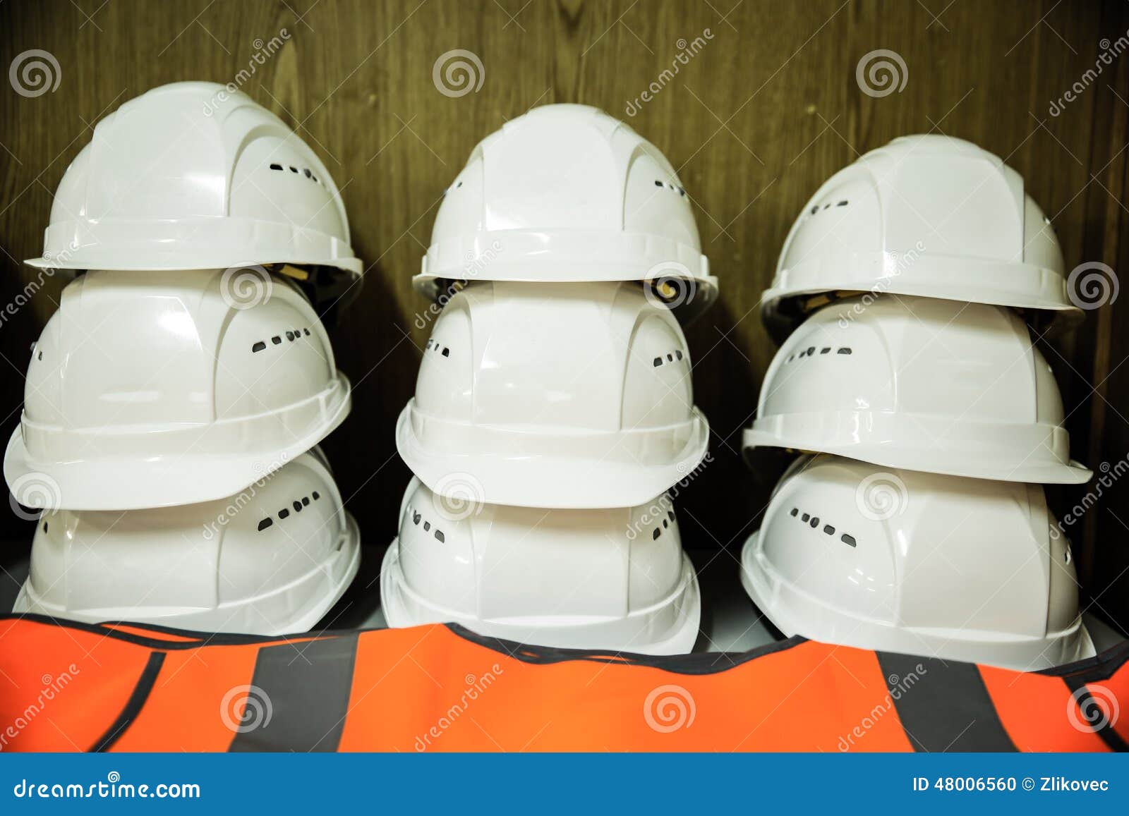 Stack of workers helmets stock photo. Image of armor - 48006560
