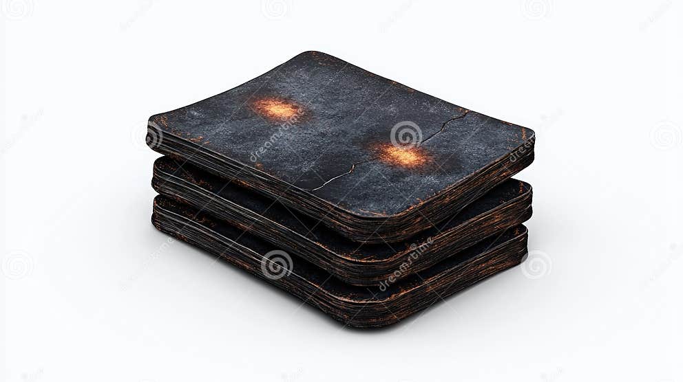 Stack of Worn Textured Leather Pads on a White Isolated Background ...