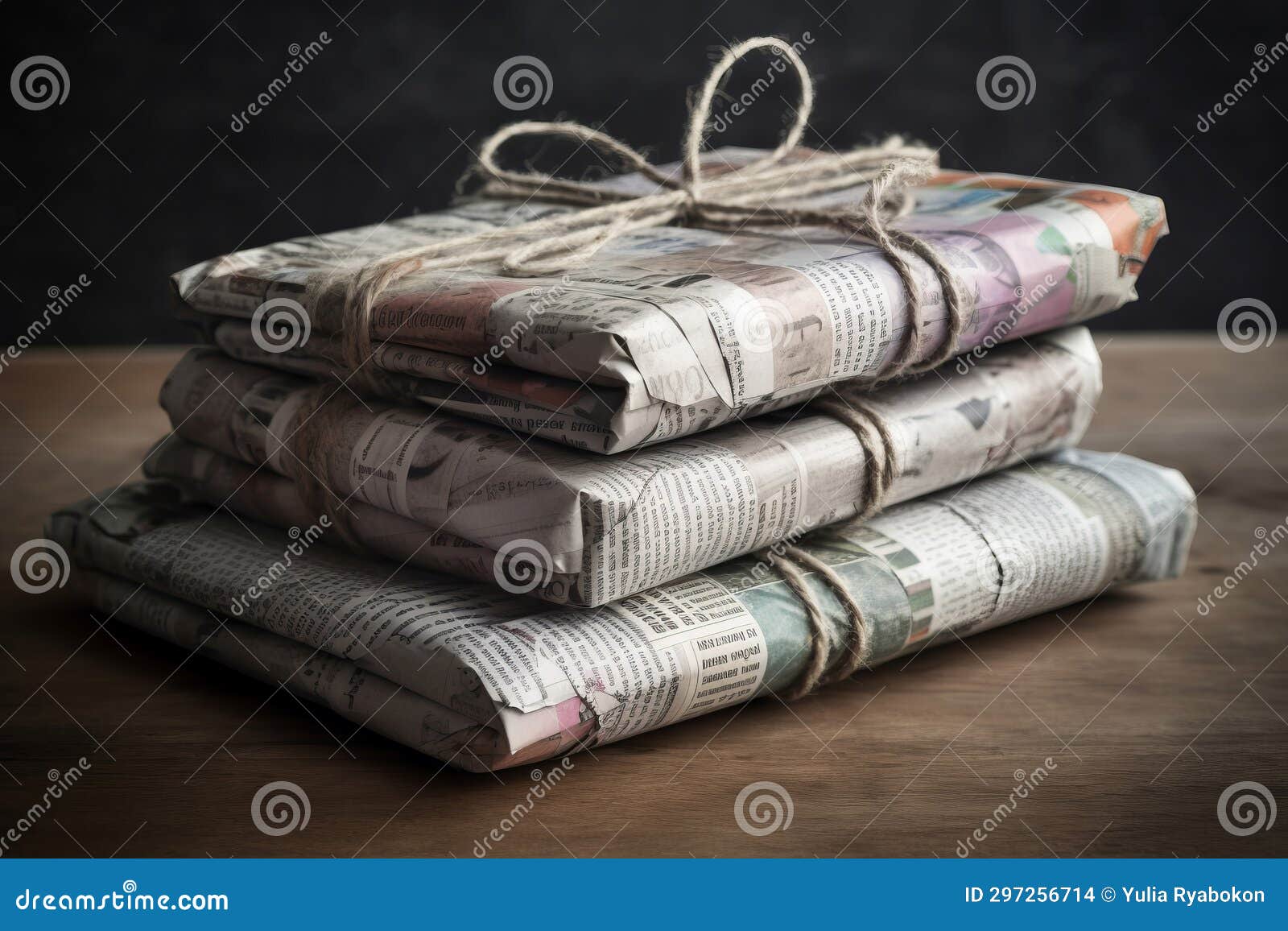 Stack Wrapped Books Newspaper Cover. Generate Ai Stock Illustration ... Stack Wrapped Books Newspaper Cover. Generate Ai Stock Illustration ...