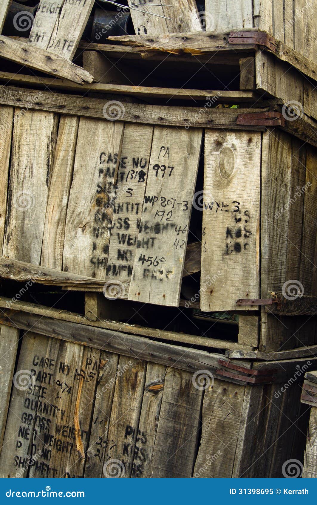 Stack of Wrecked Shipping Crates Stock Image - Image of lading, falling ...