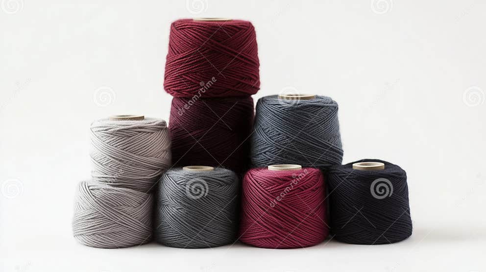 A Stack of Yarn with Different Colors and Textures Stock Illustration ...