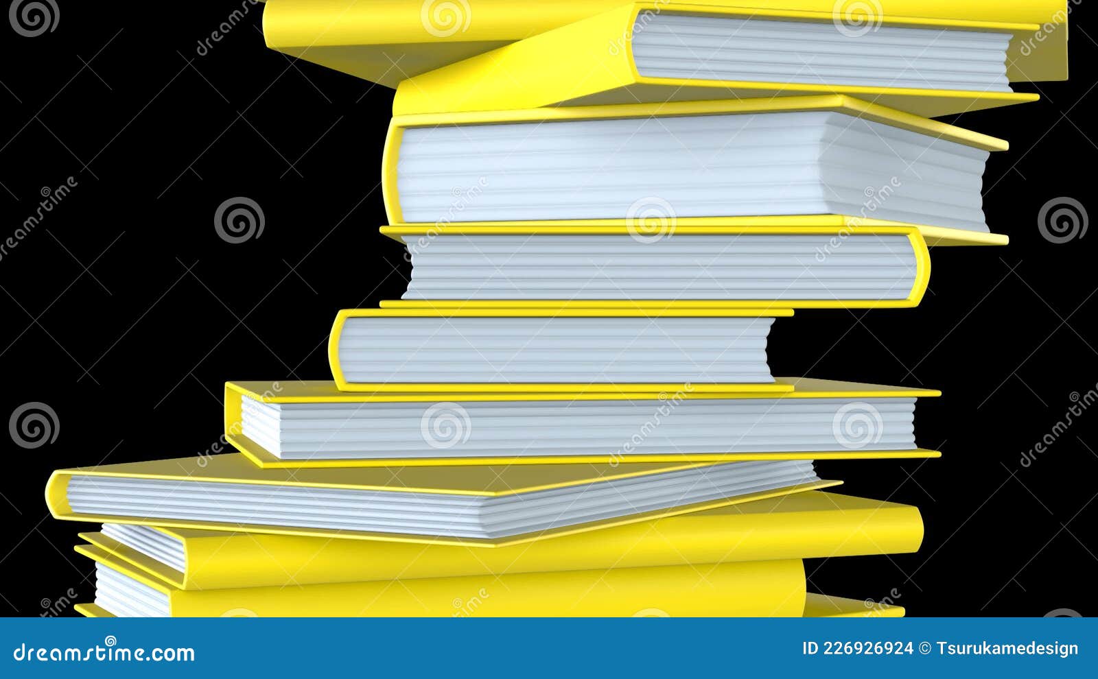 Stack of Yellow Books Isolated on Black Background. Stock Footage ...