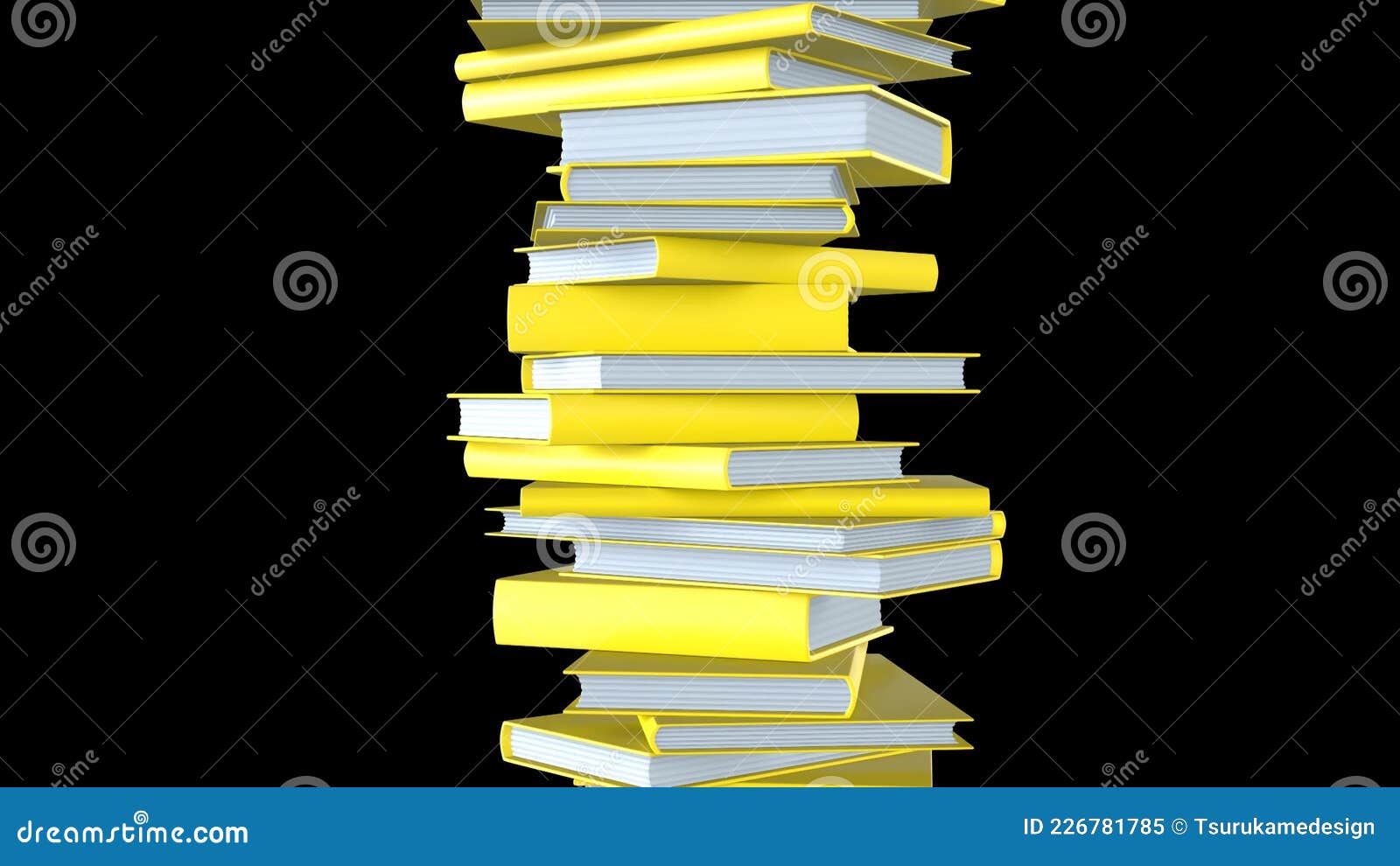 Stack of Yellow Books Isolated on Black Background. Stock Video - Video ...