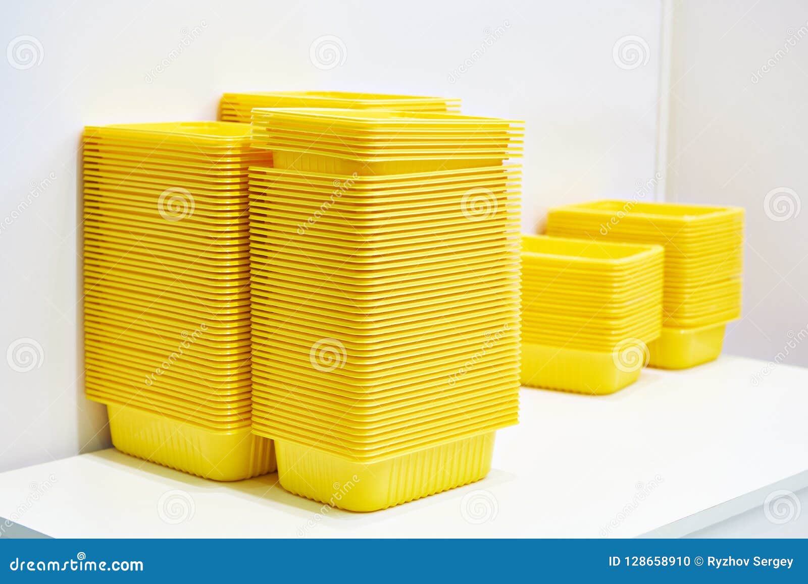Yellow Plastic Food Containers Stock Photo - Image of product, plastic ...