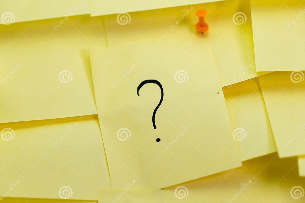 Stack of Yellow Sticky Notes with Question Marks Stock Image - Image of ...