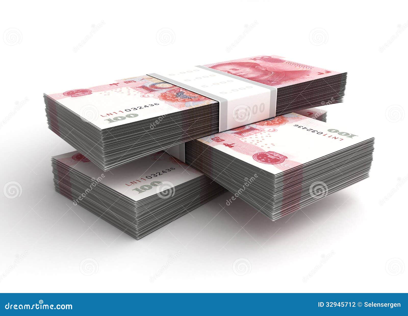 Stack of Yuan stock illustration. Illustration of white - 32945712
