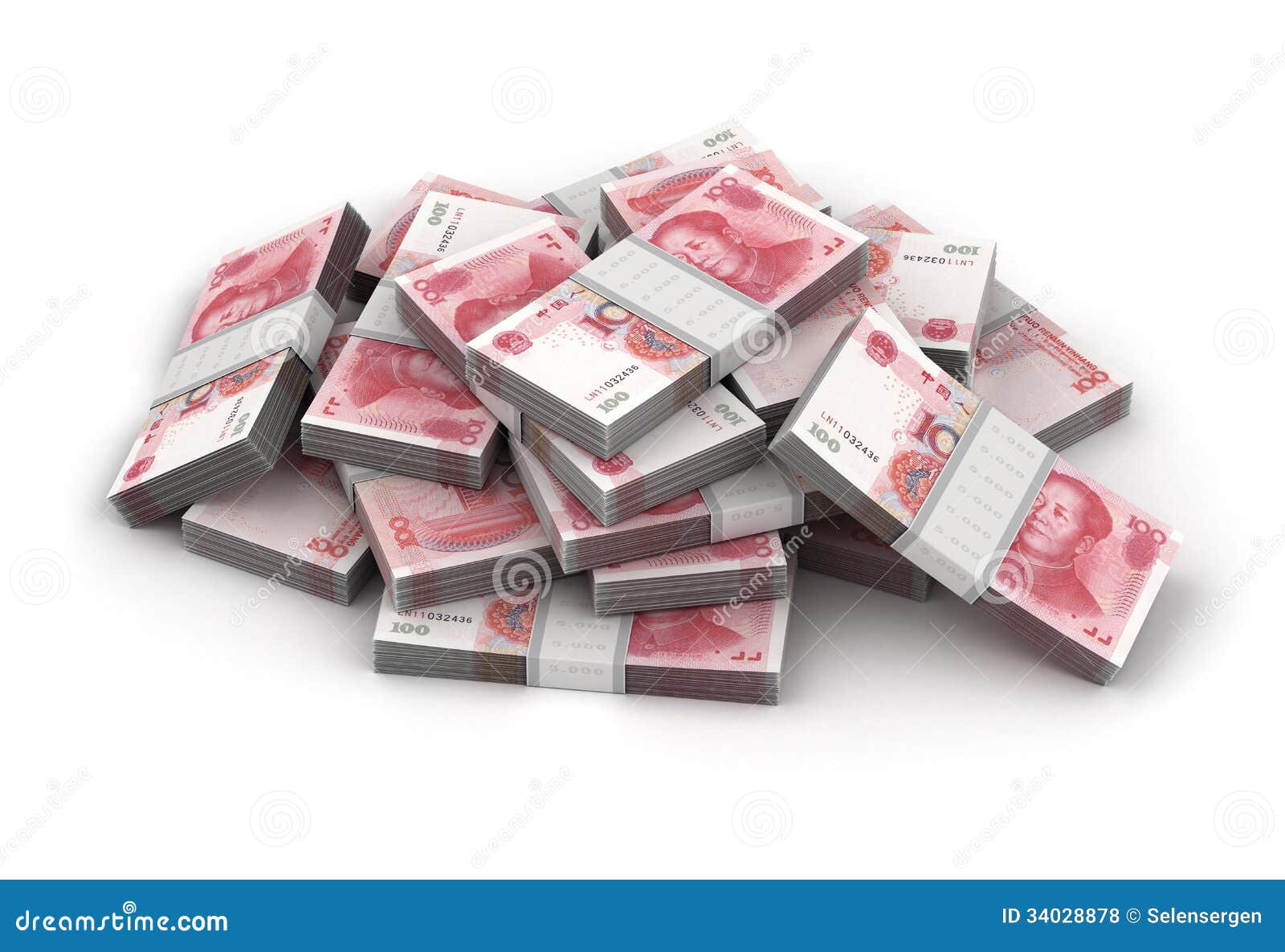 Stack of Yuan stock illustration. Illustration of chinese - 34028878