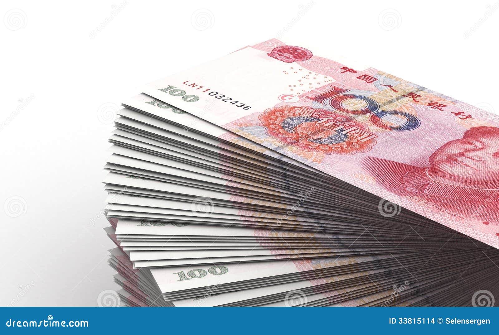 Stack of Yuan stock illustration. Illustration of yuan - 33815114