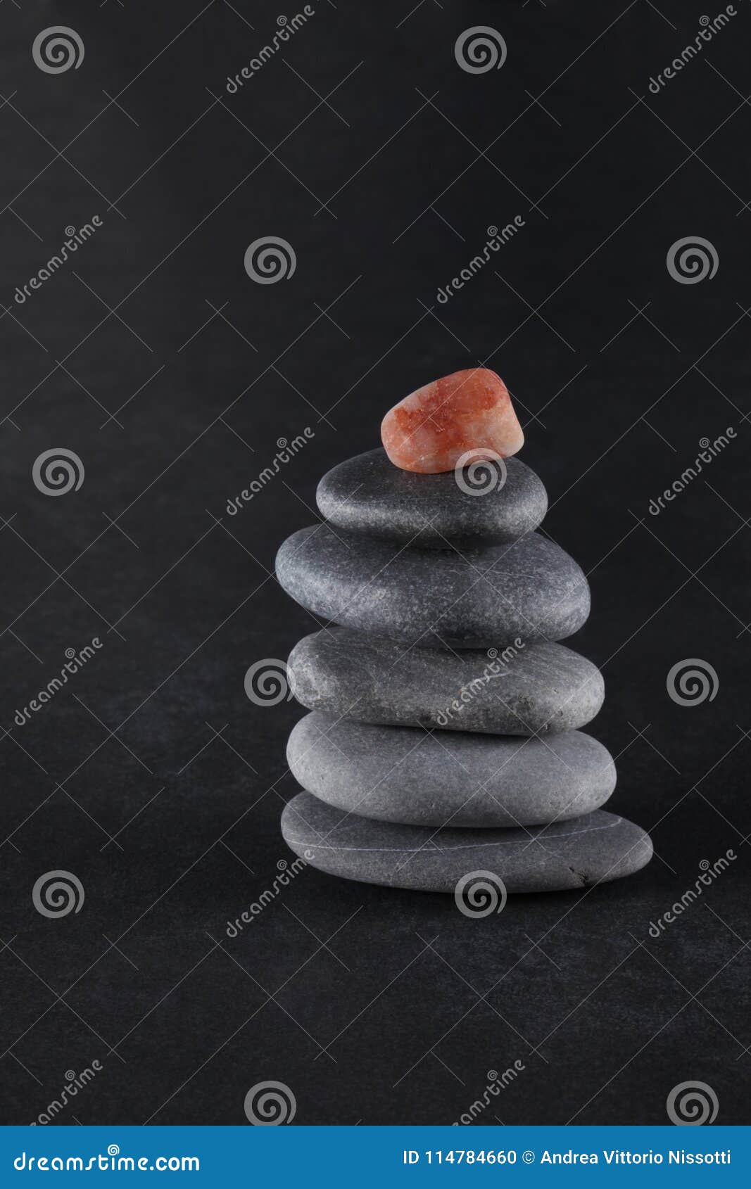Stack of Zen Stones Concept Piled Up on Black Background Stock Photo ...