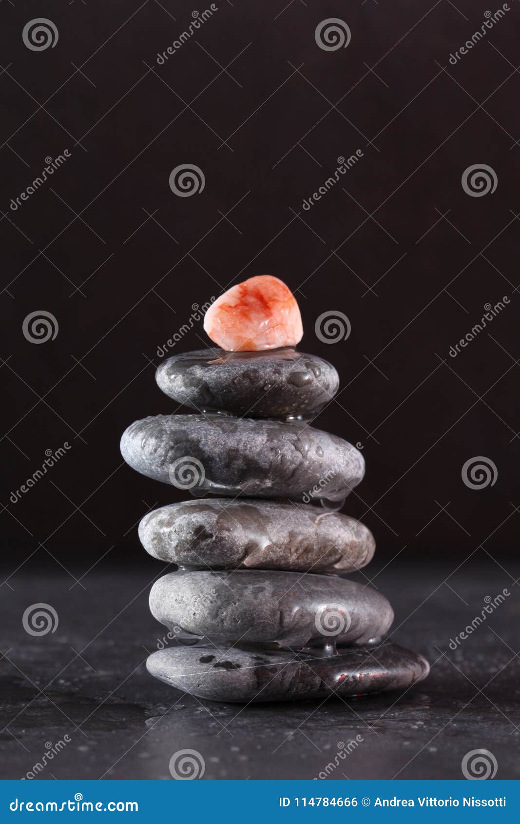 Stack of Zen Stones Concept Piled Up on Black Background Stock Photo ...