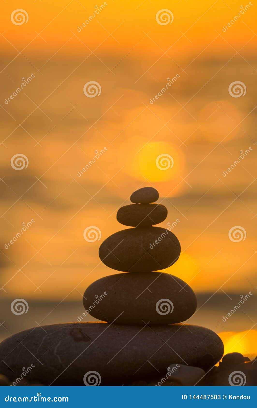 Stack of Zen Stones on Pebble Beach Stock Image - Image of health ...