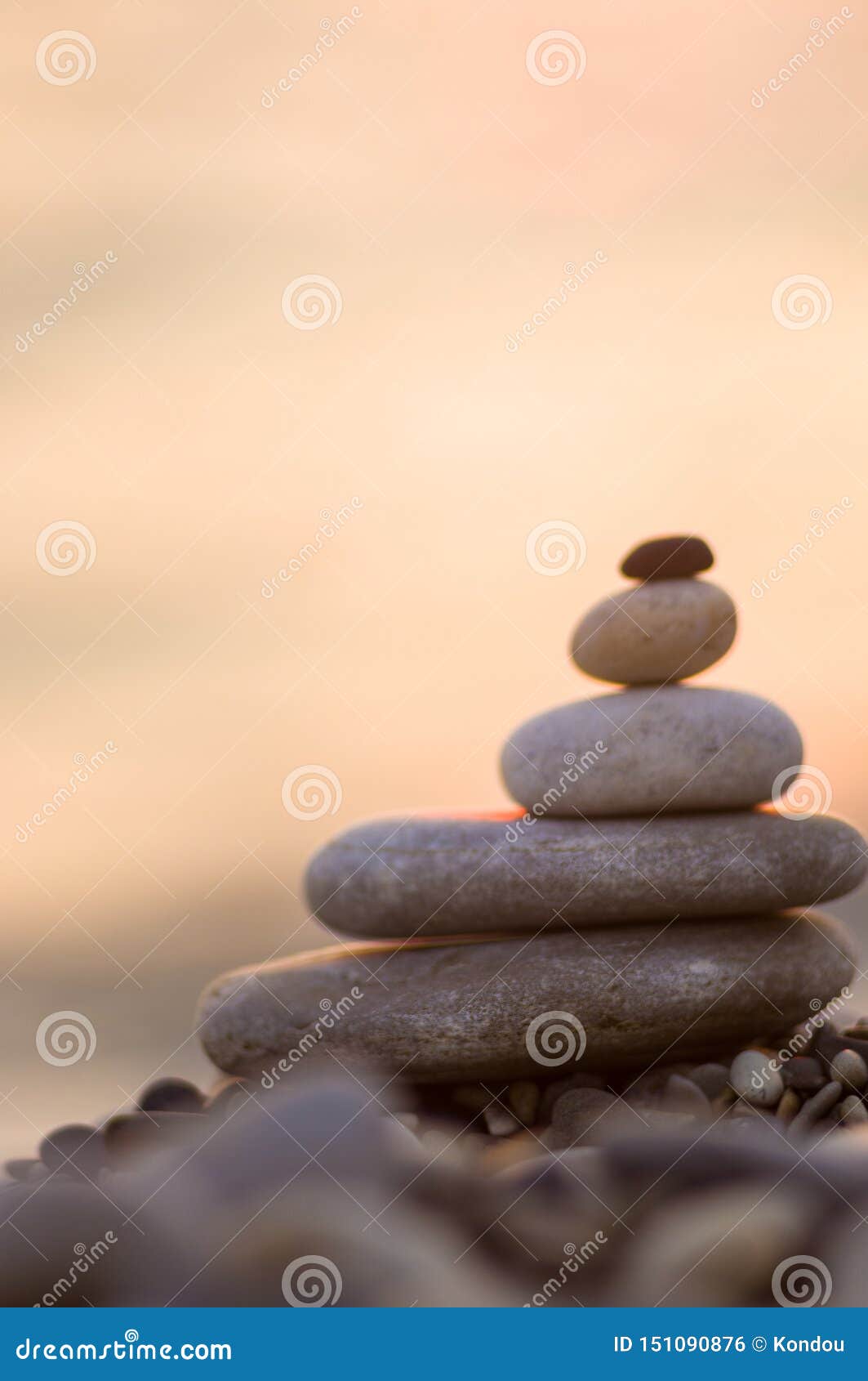 Stack of Zen Stones on Pebble Beach Stock Photo - Image of landscape ...