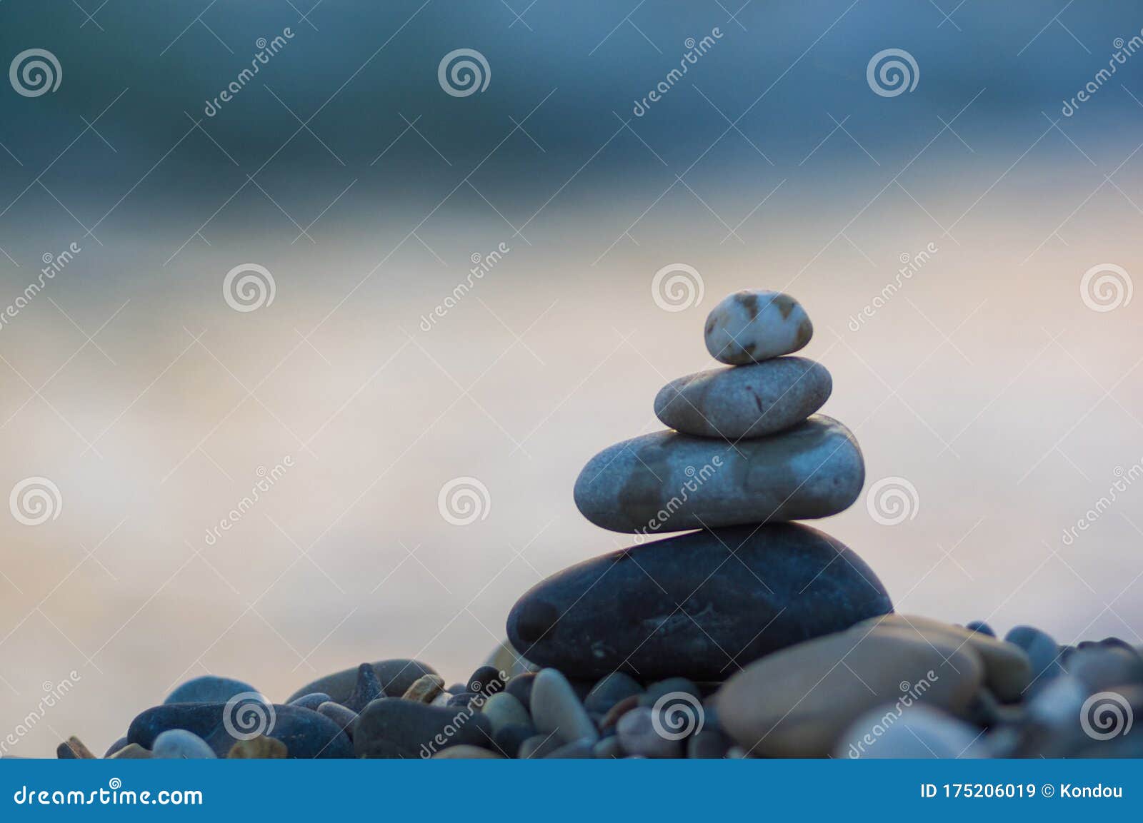 Stack of Zen Stones on Pebble Beach Stock Image - Image of concept ...