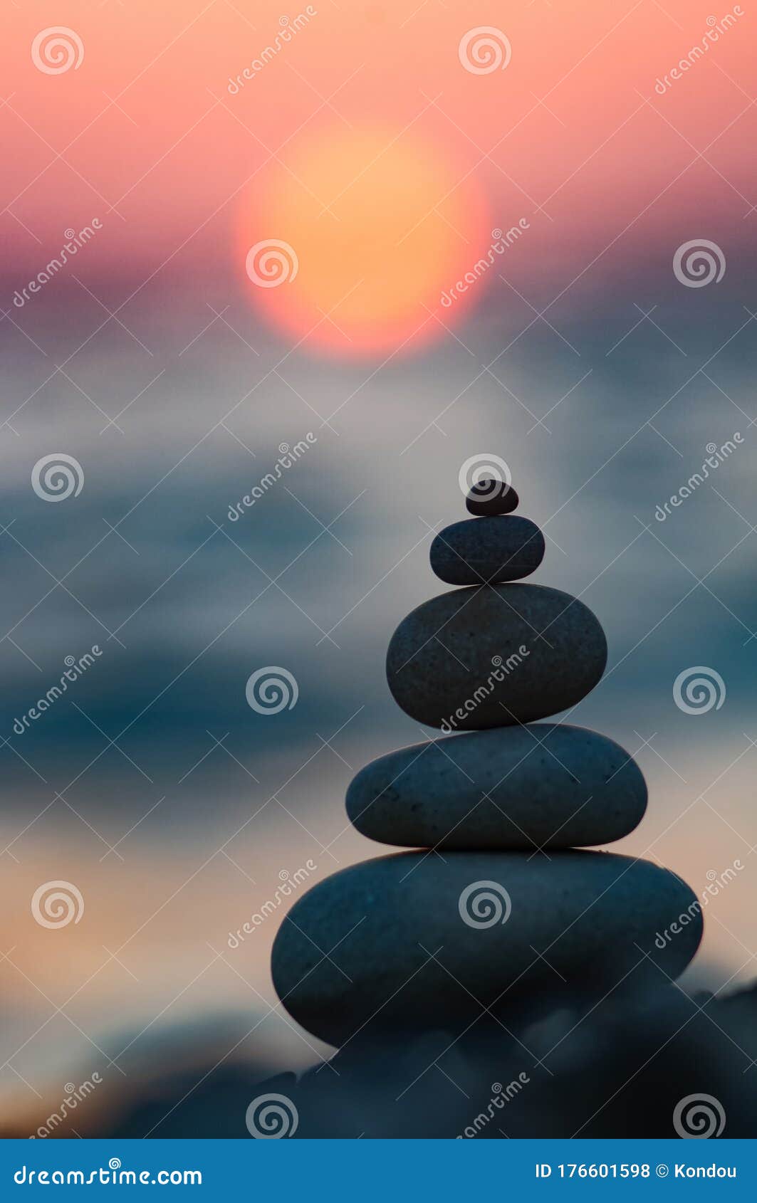 Stack of Zen Stones on Pebble Beach Stock Photo - Image of tower, beach ...