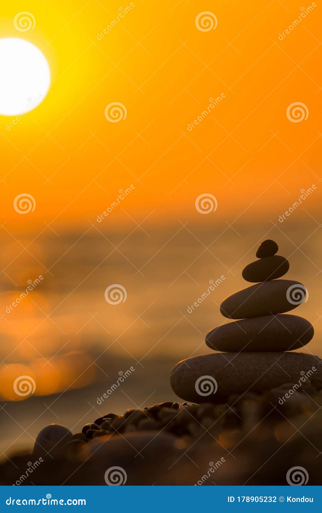 Stack of Zen Stones on Pebble Beach Stock Photo - Image of recreation ...