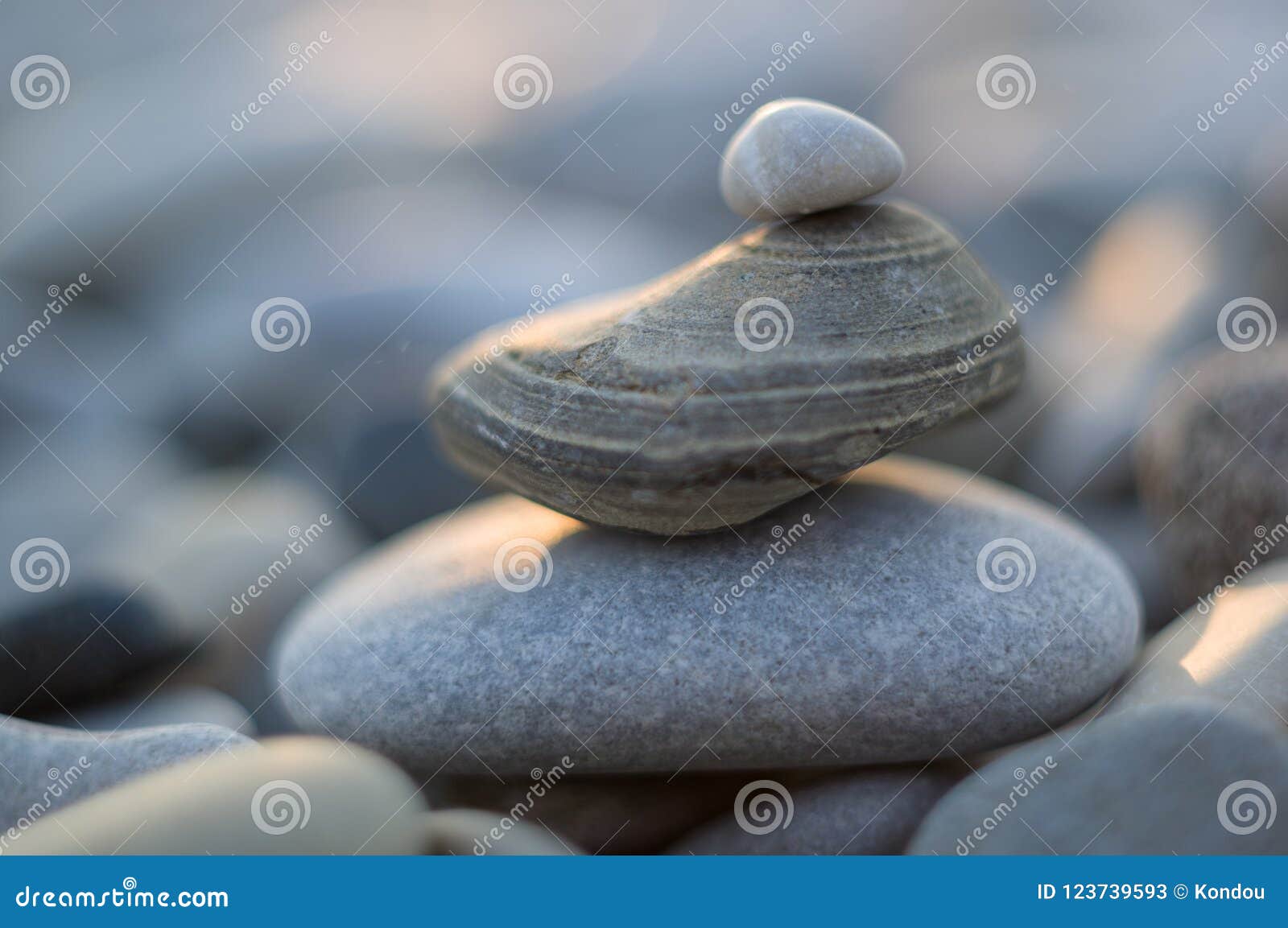 Stack of Zen Stones on Pebble Beach Stock Image - Image of nature ...