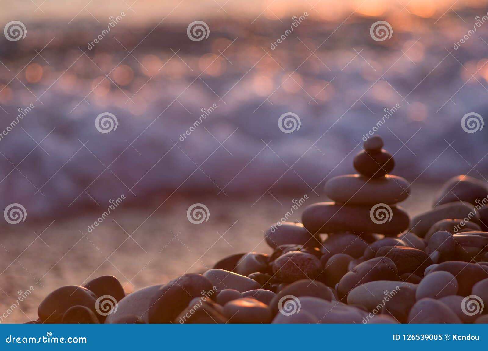 Stack of Zen Stones on Pebble Beach Stock Image - Image of coast ...