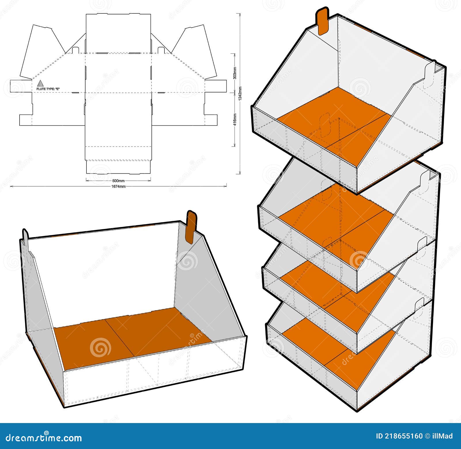Stackable Retail Double Edge Box Internal Measurement 30 X 30+ 10 And ...