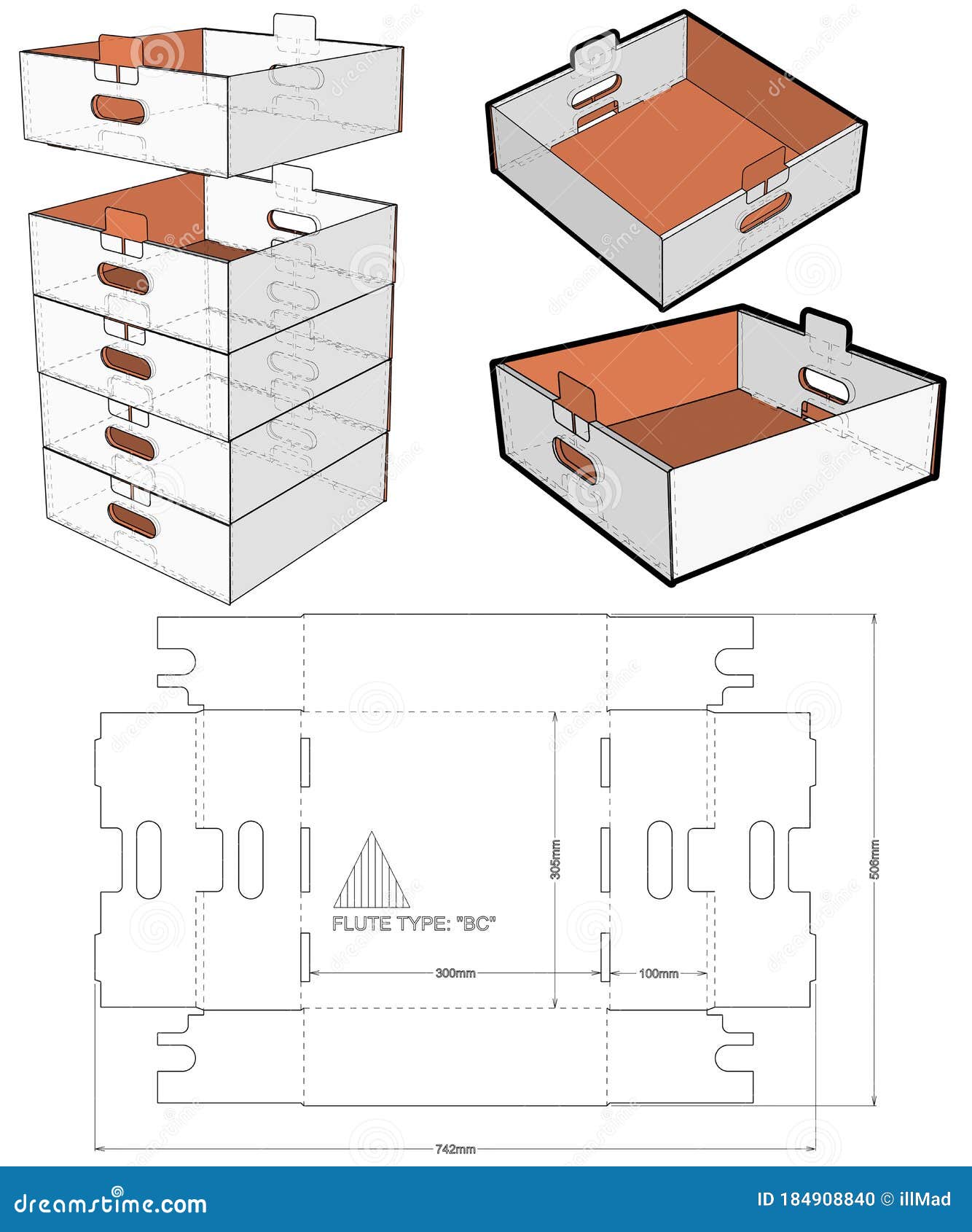 Stackable Retail Double Edge Box Internal Measurement 30 X 30+ 10 and ...
