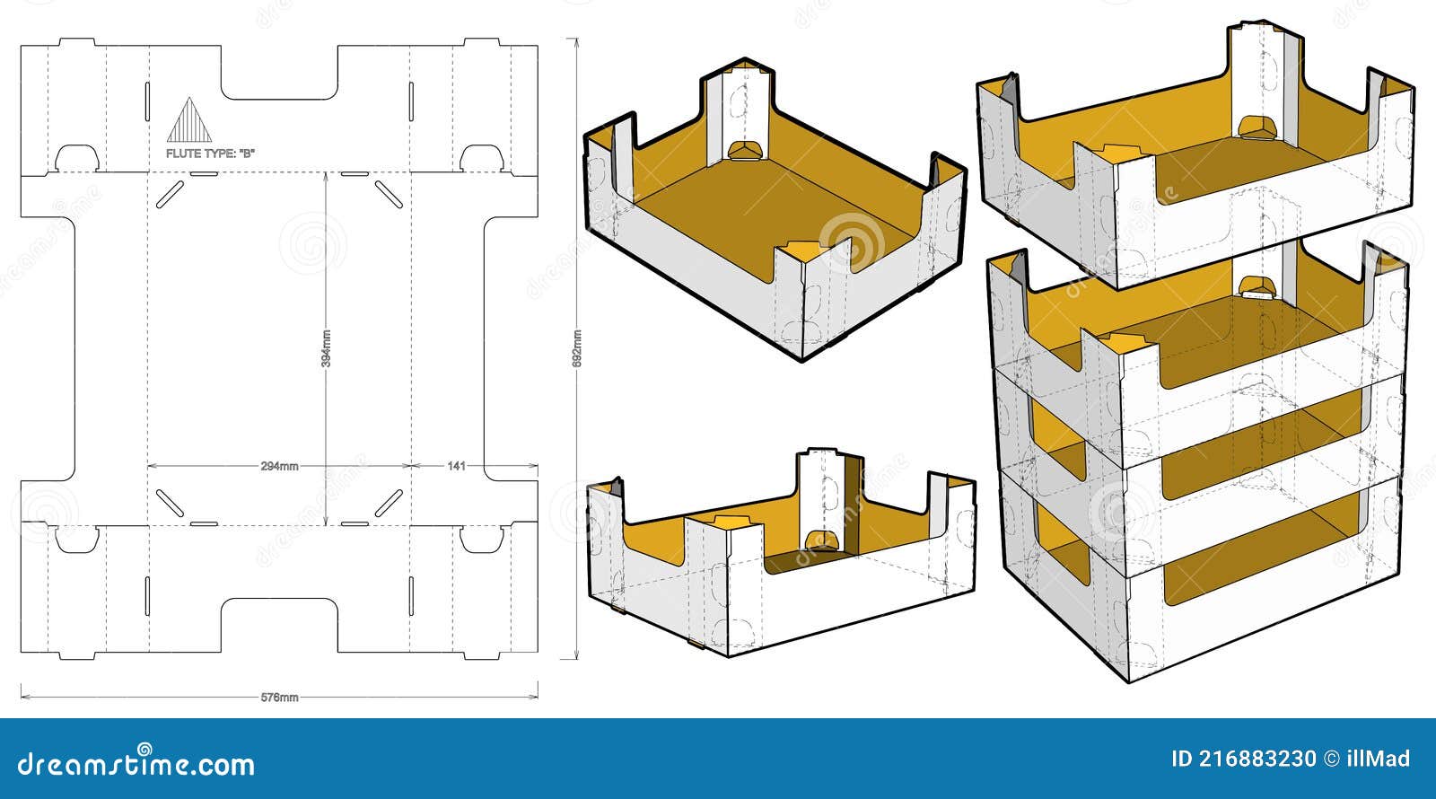 Stackable Retail Double Edge Box Internal Measurement 39.4x 29 Stock ...