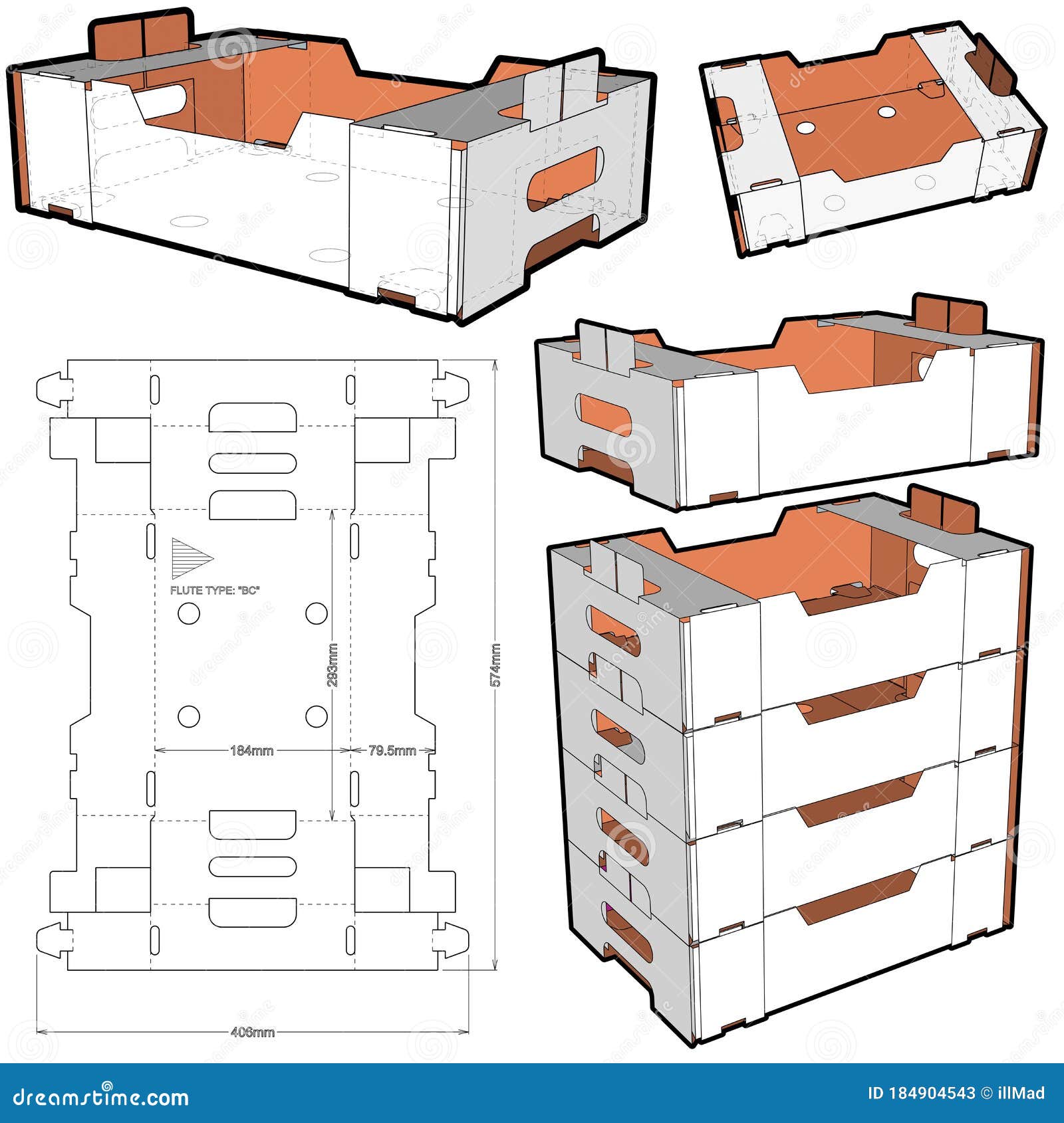 Stackable Retail Double Edge Box Internal Measurement 30 X 30+ 10 And ...