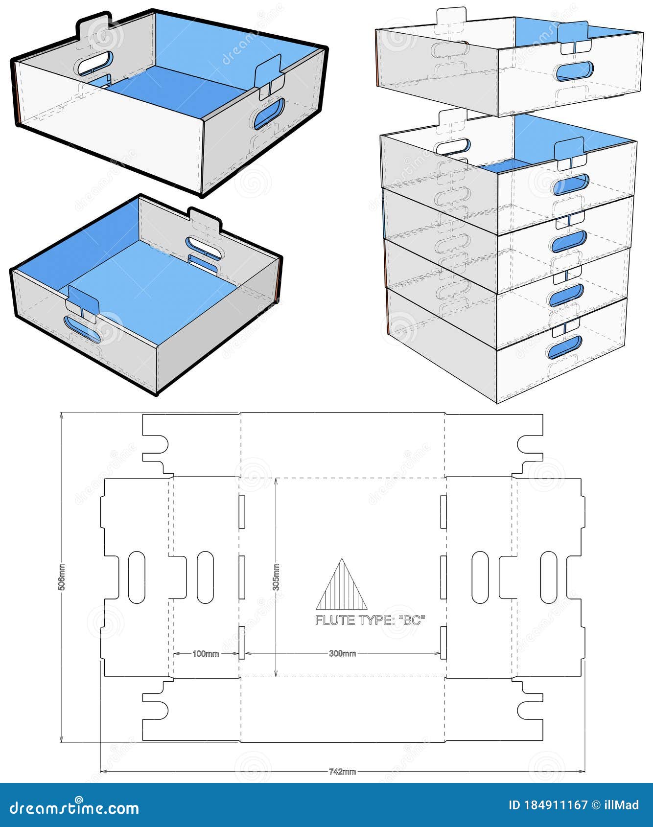 Stackable Retail Double Edge Box Internal Measurement 30 X 30+ 10 And ...