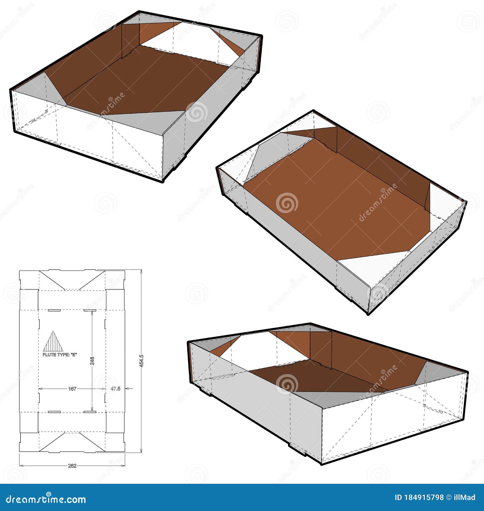 Stackable Retail Double Edge Box Internal Measurement 24.8x 16.7+ 4.75 ...