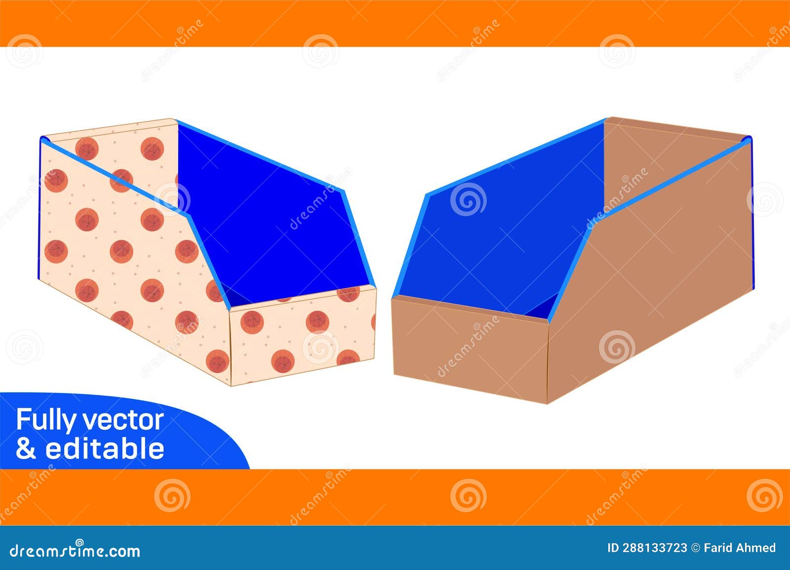 Stackable Storage And Bin Box Dieline Template And 3D Box Design Easily ...